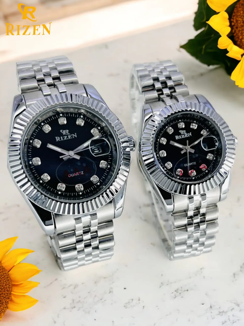 Rizen RZ-1296 Couple Watches - Khareedo