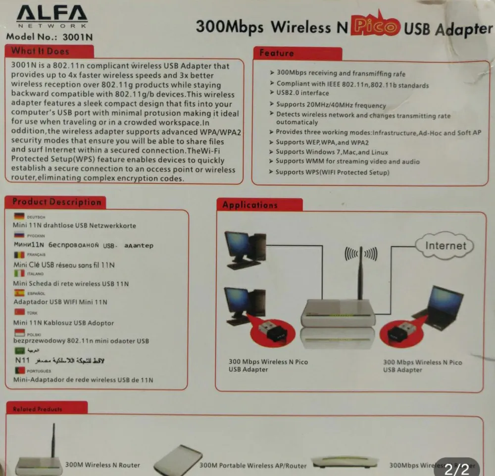 Alfa Mini Wifi Adapter/Catcher 300-Mbps - Khareedo