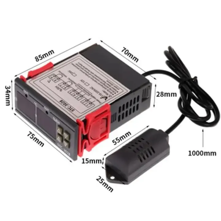 STC-3028 12V DC Two Relay Output Digital Temperature & Humidity ...